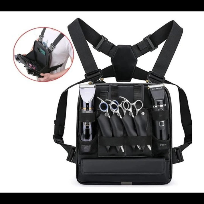 Leather Barber Tools Chest Bag – PU Leather Storage Case, 2-Layer Desi ...