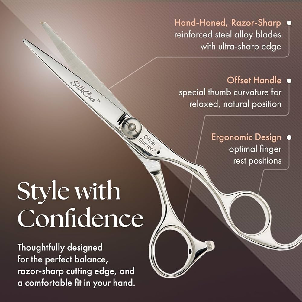 Olivia Garden SilkCut Left-Hand Shear & Thinner Set 6.5” – Your Barber ...