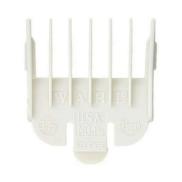 Wahl #1.5 White Clipper Guard – 3/16" (4.5mm) Color-Coded – Your Barber ...